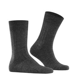 Falke Damen Socken "Teppich im Schuh", Gr. 39, grau, Merinowolle, Polyamid, unifarben, Socken, mit Pl&uuml;schsohle atmungsaktiv, klimaregulierend,