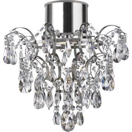 Searchlight Deckenleuchte "Belle Chandelier - Chrome Metal & Clear Crystal", 1, &Oslash; 36cm H: 38cm, 1 Stk.chrom, Badezimmer, Leuchten