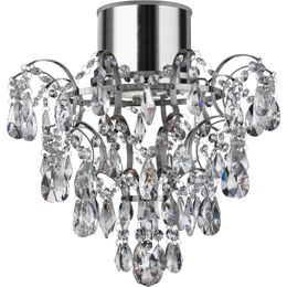 Searchlight Deckenleuchte "Belle Chandelier - Chrome Metal & Clear Crystal", 1, &Oslash; 36cm H: 38cm, 1 Stk., silber, Badezimmer, Leuchten