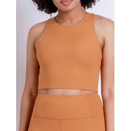 Damen Bustier "Girlfriend Collective bustier Rib Dylan", Girlfriend Collective, Gr. XXLtoffee, Obermaterial: 83% Polyester, 17% Elasthan, BHs