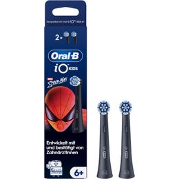 Oral-B Kinder Aufsteckb&uuml;rsten "iO Kids 6+ Marvel Spiderman", 2 Stk.schwarz, Zahnb&uuml;rstenk&ouml;pfe, Sanft zu wackeligen Z&auml;hnen & Zahnfleisch, ab 6 Jahren