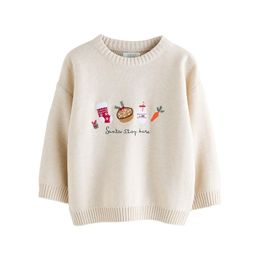 next Pullover Jungen Gr&ouml;&szlig;e 116 creme / braun / cranberry / wei&szlig;