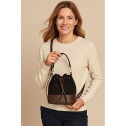 Damen Umh&auml;ngetasche "Tweed", Collezione Alessandro, braun, Leder, Taschen, aus echtem Leder mit Stoff