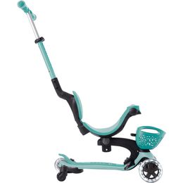 Globber Kinder Tretroller "GO-UP BABY 360 LIGHTS, mit Leuchtrollen und Leuchtmodul", gr&uuml;n, B:30cm L:75cm, Roller, Aufsitzrad, Laufrad und Scooter in