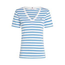 Tommy Hilfiger T-Shirt 'Cody' Damen Gr&ouml;&szlig;e XL azur / wei&szlig;