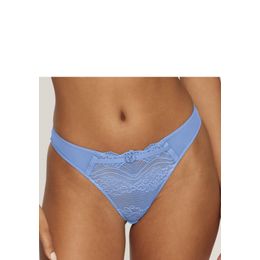 Lascana Damen String "Eleonora", Gr. 32, blau, Microfaser, Obermaterial: 90% Polyamid, 10% Elasthan, Unterhosen, mit verf&uuml;hrerischen Cut-Outs