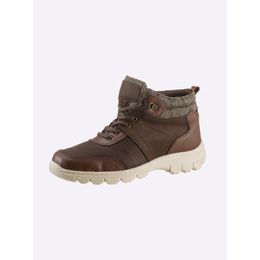Stiefelette Classic Basics, Herren, Gr. 43, braun, Glattleder, Nubukleder, Textil, Schuhe Stiefelette