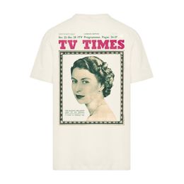 F4NT4STIC Shirt 'TV Times Queen Elizabeth II 1957 Cover' male Beige size S