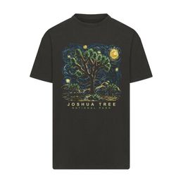 F4NT4STIC T-Shirt 'US National Parks Joshua Tree Oil On Canvas Style' Herren Gr&ouml;&szlig;e XS blau / gelb / gr&uuml;n / schwarz