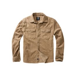 Langarmhemd Brandit "Brandit Herren Corduroy Classic Shirt Long Sleeve", Herren, Gr. XXL, US-Gr&ouml;&szlig;en, camel, 100% Baumwolle, unifarben, normal, Hemden