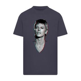 F4NT4STIC Shirt 'TV Times Pop Star David Bowie Portrait 1977' male Blue size S