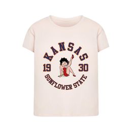 F4NT4STIC T-Shirt 'Betty Boop Kansas Sunflower State' Damen Gr&ouml;&szlig;e M navy / braun / hellpink / rot