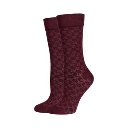 JOOP! JOOP Damen Socken "Socken 2er Pack", Gr. 35portwine, 60% Baumwolle, 23% Polyester, 15% Polyamid, 2% Elasthan, kariert, Socken, 2er Pack Aus