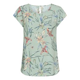 Only Damen Shirtbluse "ONLNOVA LIFE S/S TOP AOP PTM"chinois gr&uuml;n aop:669 the it tropico, Gr. 34, bedruckt, Web, Obermaterial: 100% Viskose, Blusen,