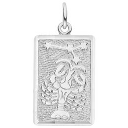 Sternzeichenanh&auml;nger Jobo "Sternzeichen eckig mit Sternbild 20 mm", silber 925, Schmuckanh&auml;nger, Damen, Krebs, Silber 925 (Sterlingsilber), 925 Silber rhodiniert
