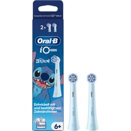 Oral-B Kinder Aufsteckb&uuml;rsten "iO Kids 6+ Disney Stitch", 2 Stk.blau, Zahnb&uuml;rstenk&ouml;pfe, Sanft zu wackeligen Z&auml;hnen & Zahnfleisch, ab 6 Jahren