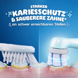 Oral-B Kinder Aufsteckb&uuml;rsten "iO Kids 6+ Disney Stitch", 4 Stk.blau, Zahnb&uuml;rstenk&ouml;pfe, Sanft zu wackeligen Z&auml;hnen & Zahnfleisch, ab 6 Jahren