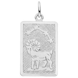 Sternzeichenanh&auml;nger Jobo "Sternzeichen eckig mit Sternbild 20 mm", silber 925, Schmuckanh&auml;nger, Damen, Widder, Silber 925 (Sterlingsilber), 925 Silber rhodiniert