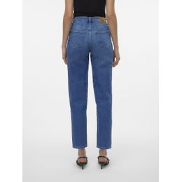 V&eacute;ro Moda VERO MODA Damen Mom-Jeans "VMTESSA HR MOM JEANS RA380 GA", blau, Gr. 28, unifarben, Denim/Jeans, Obermaterial: 99% Baumwolle, 1% Elasthan, Jeans