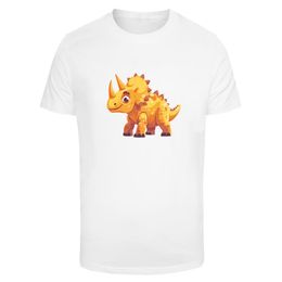 F4NT4STIC Shirt 'S&uuml;&szlig;er Triceratops Dinosaurier' male White size L