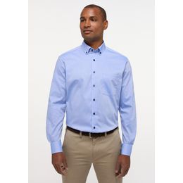 Eterna Herren Langarmhemd "MODERN FIT"blau, Gr. 48, 100% Baumwolle, Hemden, NON IRON (b&uuml;gelfrei)