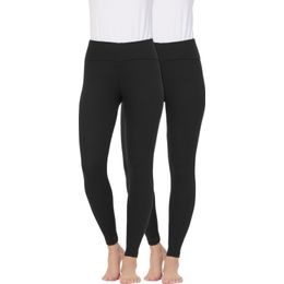 w&auml;schepur Damen Leggings hinten h&ouml;her geschnitten schwarz, Gr&ouml;&szlig;e 36/38