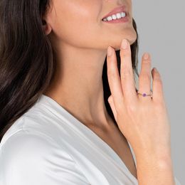 Glanzst&uuml;cke M&uuml;nchen Damen Solit&auml;rring "GSM741", 48, Silber 925 (Sterlingsilber), 0,8mm, rosa, GLANZST&Uuml;CKE M&Uuml;NCHEN, Silber 925 (Sterlingsilber), Fingerringe, aus Sterling