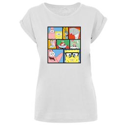 F4NT4STIC T-Shirt 'Spongebob Schwammkopf' Damen Gr&ouml;&szlig;e XXXL hellblau / gelb / pink / wei&szlig;