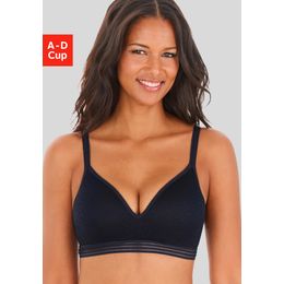 Lascana Damen Bralette-BH "Freya", Gr. 90, blau, Spitze, Obermaterial: 36% Polyamid, 29% Polyester, 27% Baumwolle, 8% Elasthan, BHs, ohne B&uuml;gel mit