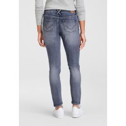 H.I.S. H.I.S Damen 5-Pocket-Jeans "ariaMS"dkbl used, Gr. 33, Denim/Jeans, Obermaterial: 55% Baumwolle, 44% Polyester, 1% Elasthan, Jeans, normale Leibh&ouml;he,