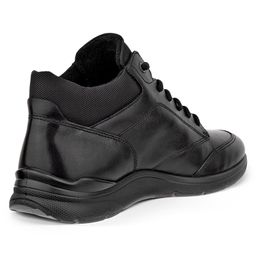 Ecco Herren Sneaker "IRVING MID-CUT", Gr. 40schwarz, Glattleder, Textil, unifarben, Schuhe, Winterboots, High Top Sneaker, Stiefelette mit
