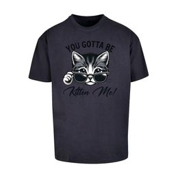 F4NT4STIC T-Shirt 'K&auml;tzchen You Gotta Be Kitten Me!' Herren Gr&ouml;&szlig;e S dunkelblau / schwarz / wei&szlig;