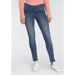 Gang Damen Skinny-fit-Jeans "94MEDINA", blau, Gr. 29, Denim/Jeans, Obermaterial: 90% Baumwolle, 8% Polyester, 2% Elasthan, Jeans, mit stylischer halb