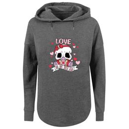 F4NT4STIC Sweatshirt 'Anti Valentinstag LOVE is in the air' Damen Gr&ouml;&szlig;e XS dunkelgrau / lavendel / rot / wei&szlig;