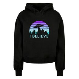 F4NT4STIC Sweatshirt 'I Believe UFO Alien Raumschiff Retro' Damen Gr&ouml;&szlig;e 5XL blau / lila / schwarz