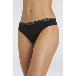 Damen T-String "THONG", Calvin Klein Underwear, Gr. XL, schwarz, Obermaterial: 83% Lyocell, 15% Polyamid, 2% Elasthan, unifarben, Unterhosen, mit