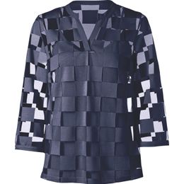 Heine Damen 3/4-Arm-Shirt mit Shirttop marine-kariert Gr&ouml;&szlig;e 44