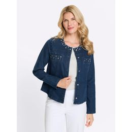 Classic Basics Damen Jeansjackeblau, stone, washed, Gr. 54, unifarben, 81% Baumwolle, 17% Polyester, 2% Elasthan, Jacken