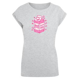 F4NT4STIC T-Shirt 'Internationaler Frauentag: Girl-Power-Design' Damen Gr&ouml;&szlig;e L hellgrau / pink / wei&szlig;