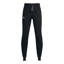Under Armour Jungen Trainingshose, schwarz, Gr. S, Obermaterial: 100% Polyester, Hosen, F&uuml;r Kinder