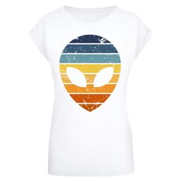 F4NT4STIC Shirt 'Alien Sonnenuntergang Retro' female White size XXXL