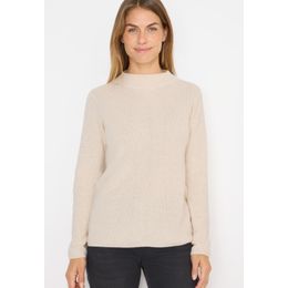 Cecil Damen Strickpulloveroat milk beige melange, Gr. L, meliert, Strick, Obermaterial: 100% Baumwolle, Pullover, mit Struktur