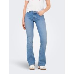 Only Damen Bootcut-Jeans "ONLBLUSH MID FLARED DNM TAI198 NOOS", blau, Gr. L, unifarben, Denim/Jeans, Obermaterial: 92% Baumwolle, 6%