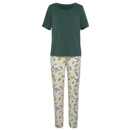 Lascana Pyjama 'LAS Summer Fruits PJ' Damen Gr&ouml;&szlig;e L gr&uuml;n / mischfarben Winterkleid
