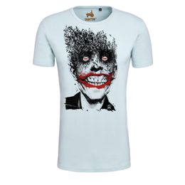 logoshirt Herren T-Shirt "Batman - Joker Bats", blau, Gr. XS, unifarben, 100% Baumwolle, Shirts, mit trendigem Superschurken-Print