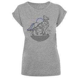 F4NT4STIC T-Shirt 'Harry Potter Buckbeak Line Art' Damen Gr&ouml;&szlig;e XS blau / graumeliert / schwarz