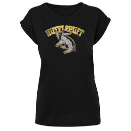 F4NT4STIC T-Shirt 'Harry Potter Hufflepuff Sport Emblem' Damen Gr&ouml;&szlig;e L gelb / grau / schwarz