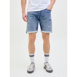 Jack & Jones JACK & JONES Herren Shorts "JJIRICK JJICON I.K. SHORTS GE 136 SN", blau, Gr. S, unifarben, Web, Obermaterial: 48% Baumwolle, 26% Viskose, 25%