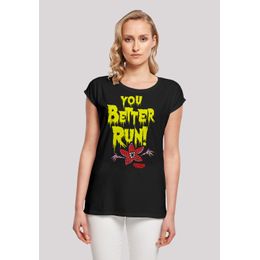 F4NT4STIC Damen T-Shirt "Stranger Things You Better Run", schwarz, Gr. S, Obermaterial: 100% Baumwolle, Shirts, Premium Qualit&auml;t
