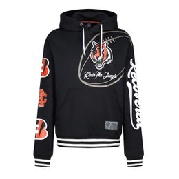 Recovered Herren Kapuzensweatshirt "NFL Bengals Rule The Jungle", schwarz, Gr. M, bedruckt, 100% Baumwolle, Sweatshirts, f&uuml;r Cincinnati Bengals-Fans